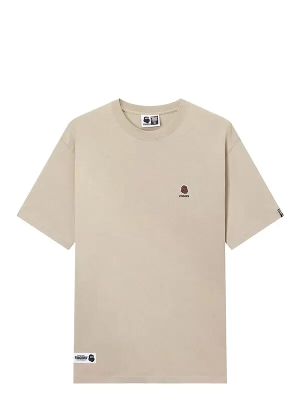 FINGERCROXX Embroidered Logo T-shirt - Neutrals