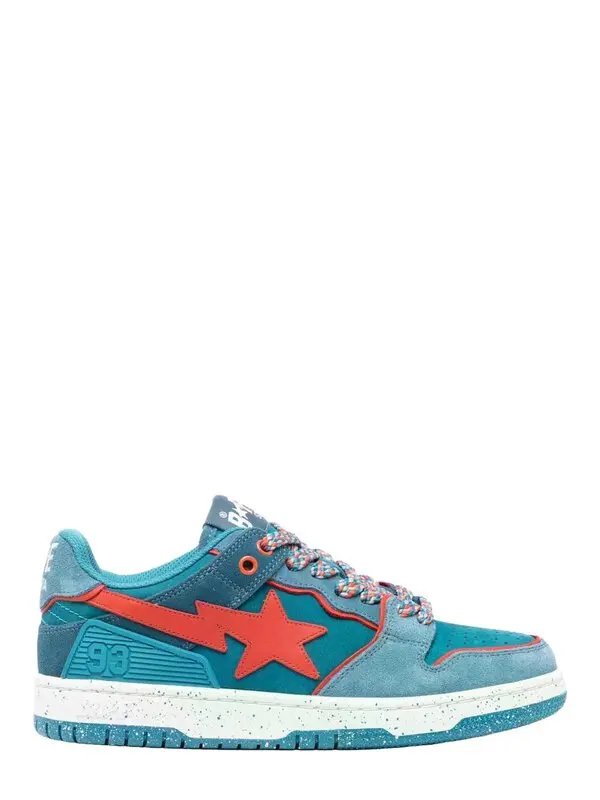 A BATHING APE Star Patch Lace-up Trainers - Blue