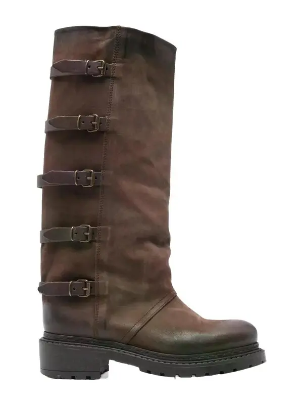 METISSE Buckle-accented Boots - Brown