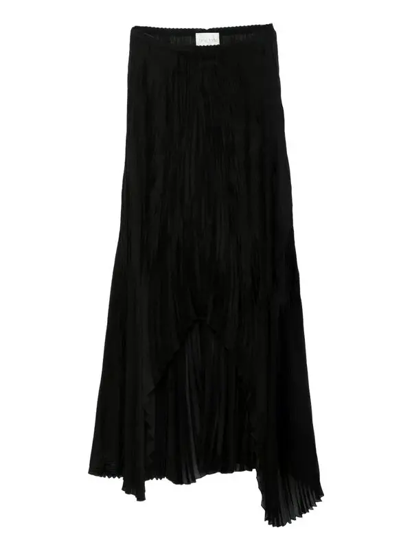 FORTE_FORTE Pleated Asymmetric Skirt - Black