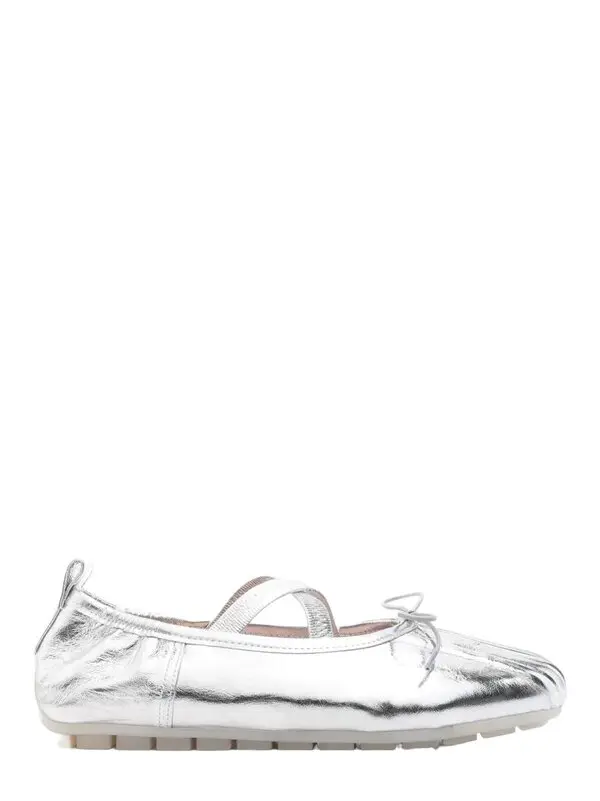 Simone Rocha Cross-strap Bow Ballet Flats - Silver