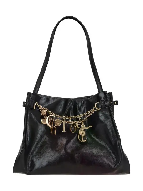 Chloé Charms Embellished Leather Tote - Black