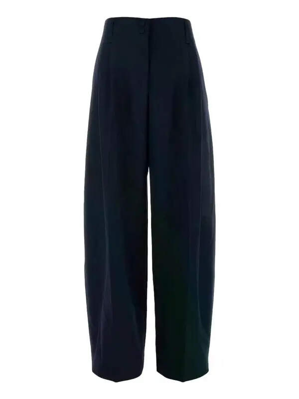 Alexander McQueen Pleated Wool Trousers - Blue