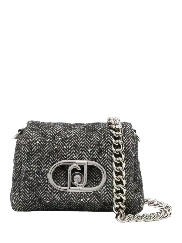 Liu Jo Herringbone Sequin Shoulder Bag - Black