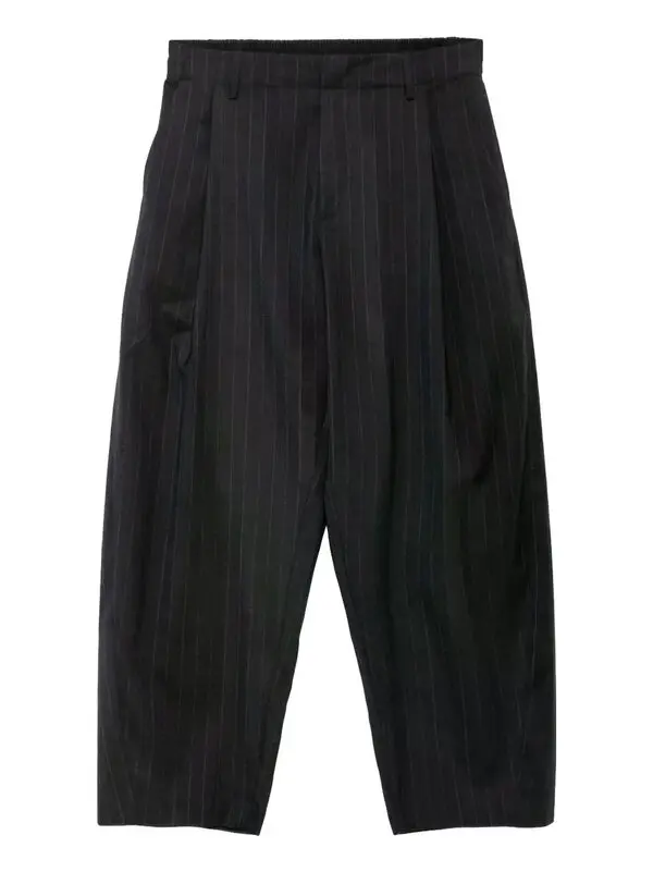 CROQUIS Pinstriped Pleated Trousers - Grey