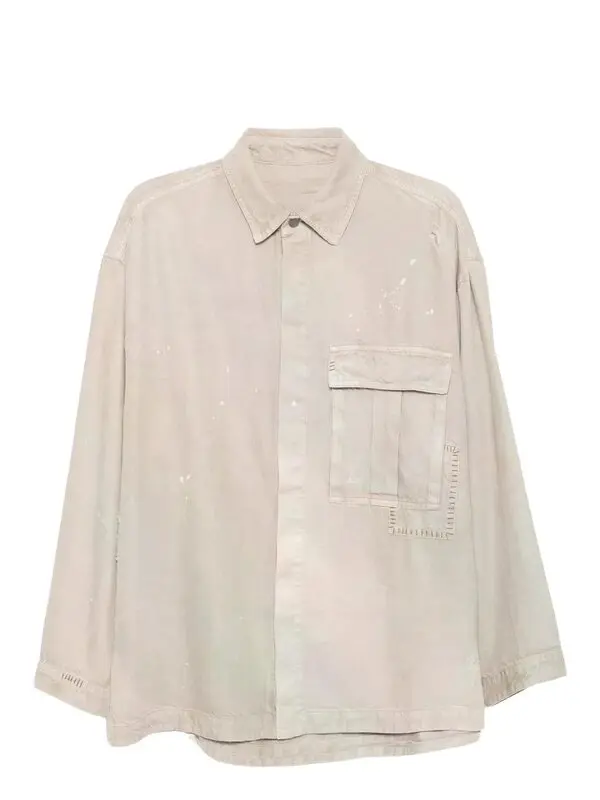 CROQUIS Distressed Splatter-print Shirt - Neutrals