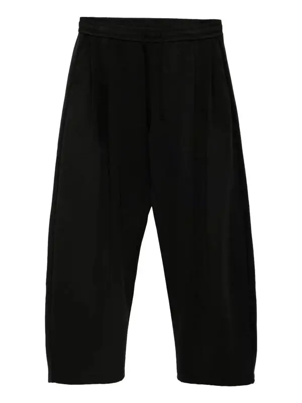CROQUIS Pleated Cotton Trousers - Black