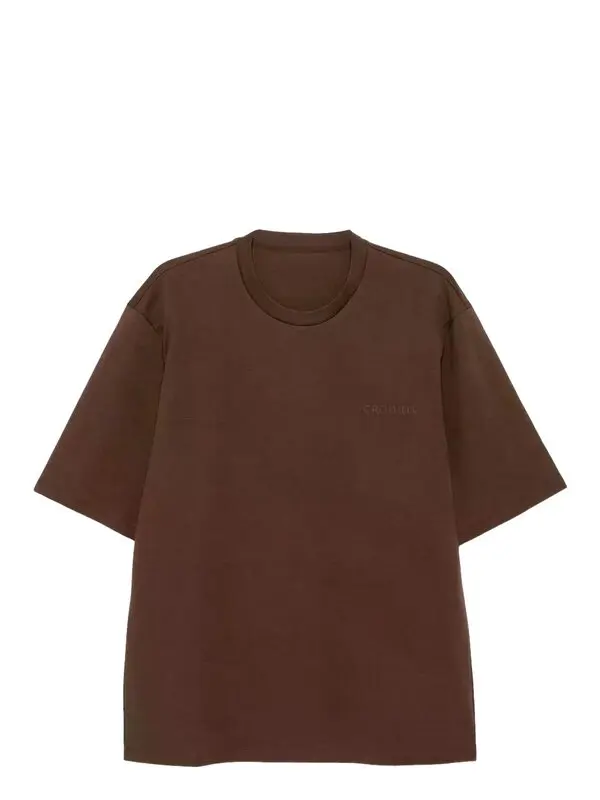 CROQUIS Embroidered Logo Graphic-print T-shirt - Brown