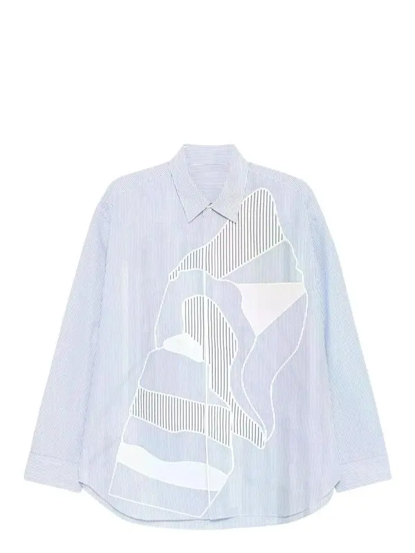 CROQUIS Stripe Long-sleeved Shirt - Blue