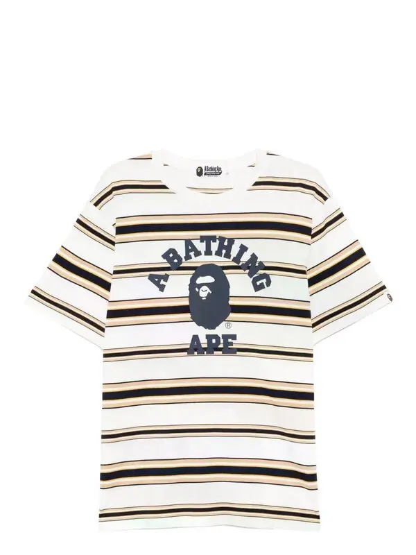 A BATHING APE Striped T-shirt - White