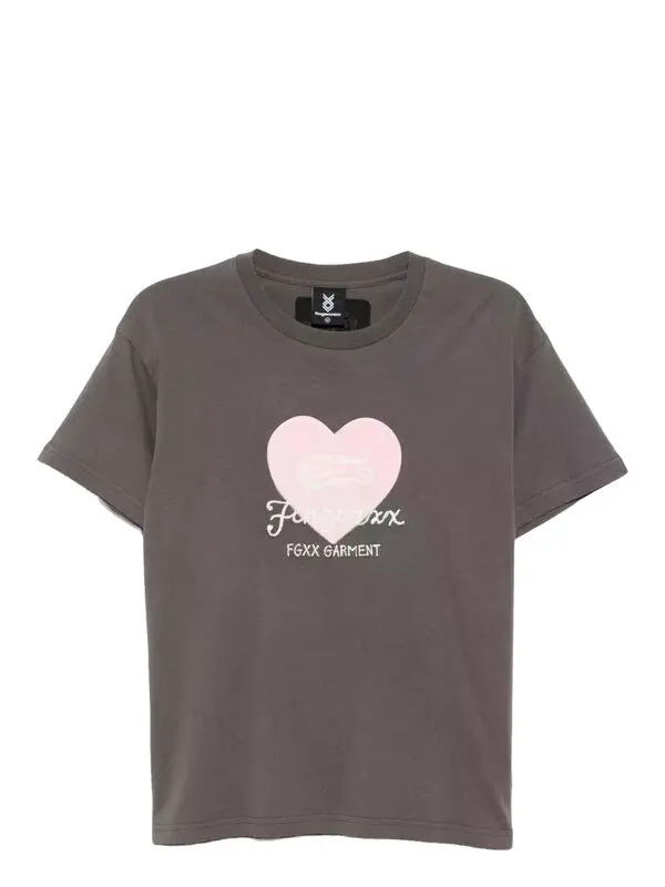 FINGERCROXX Heart Patch T-shirt - Grey