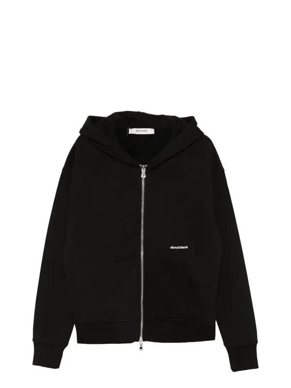 ABOUT:BLANK Logo-embroidered Zip Hoodie - Black