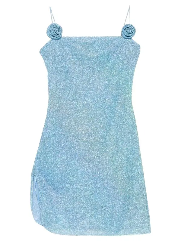 Oseree Rose-embellished Dress - Blue