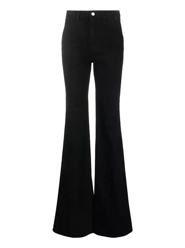 DEL CORE Logo-patch Flared Trousers - Black