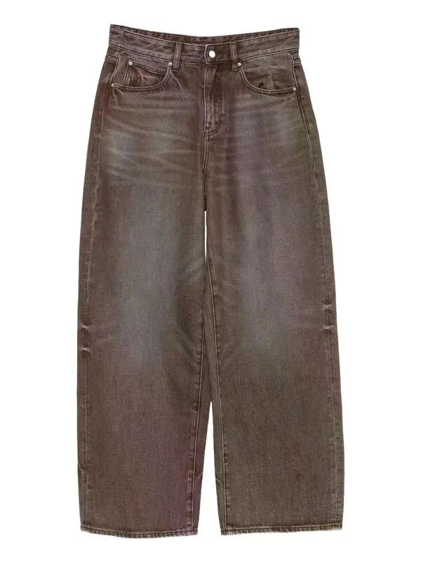 JNBY Wide-leg Rolled-up Jeans - Brown