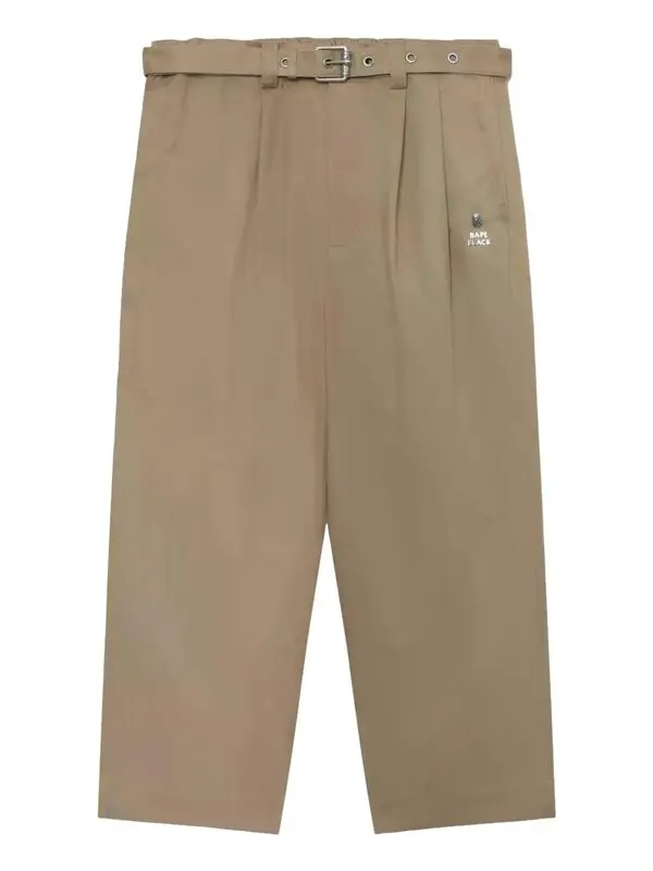 A BATHING APE Pleated Belted Trousers - Neutrals