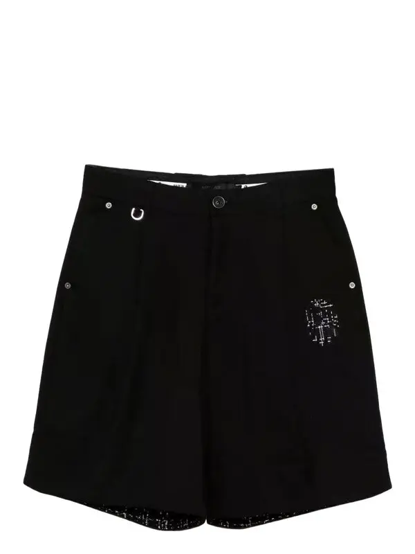 BAPE BLACK *A BATHING APE® Embroidered-logo Shorts - Black