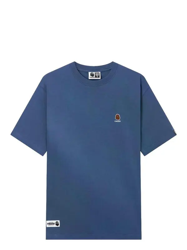 FINGERCROXX Embroidered-logo Cotton T-shirt - Blue