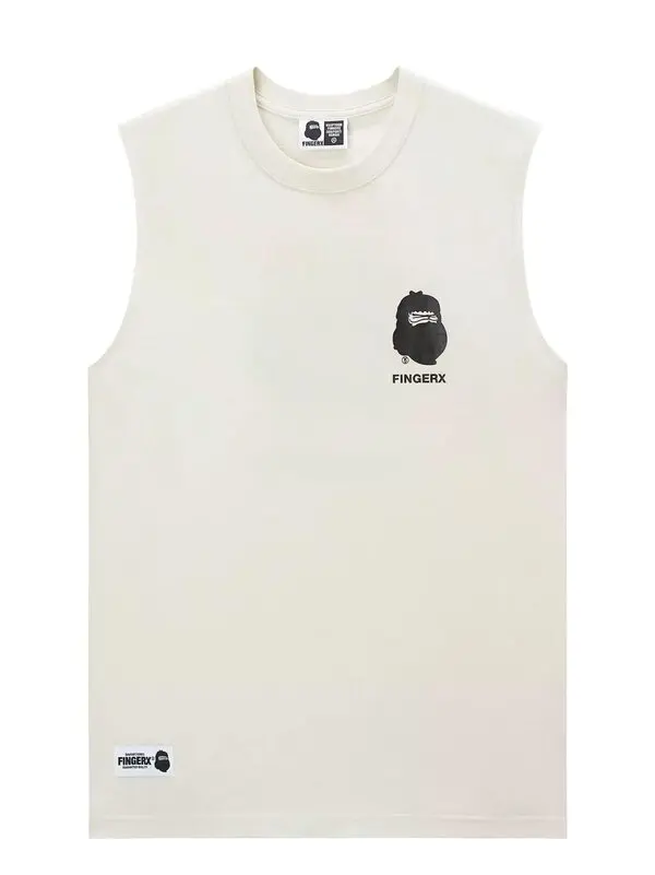 FINGERCROXX Graphic-print Cotton Vest - Neutrals