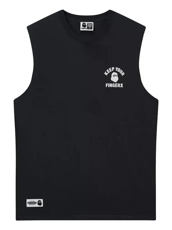FINGERCROXX Graphic-print Cotton Vest - Black