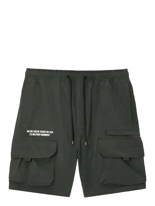 FINGERCROXX Cargo-pocket Drawstring Shorts - Grey