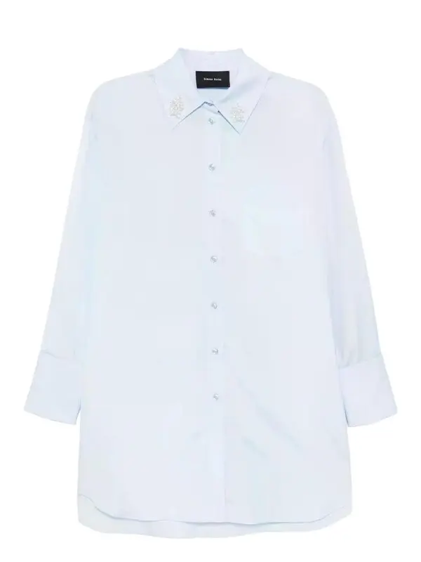 Simone Rocha Pearl-detailed Shirt - Blue