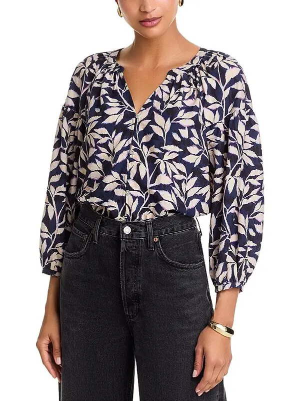 Rails Vasia Vine Print Top - Navy Vines