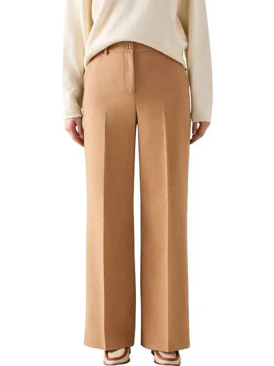 LK BENNETT Julia Wide Leg Trousers - Camel