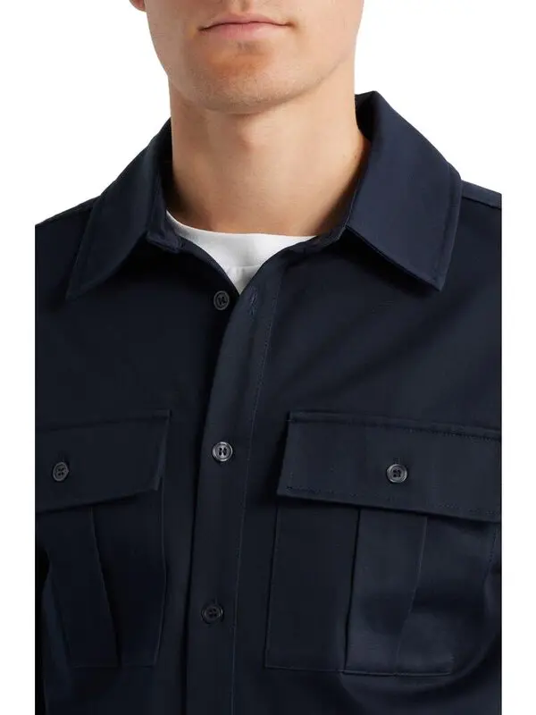 KROST Pleated Pocket Button-up Shirt - Dark Navy