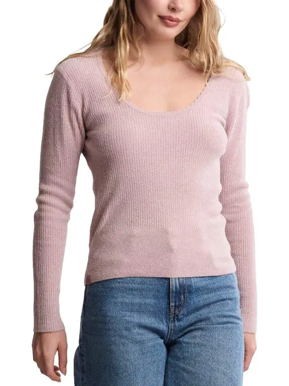 Barefoot Dreams Cozychic Ultra Lite Scalloped Lounge Top - Teaberry