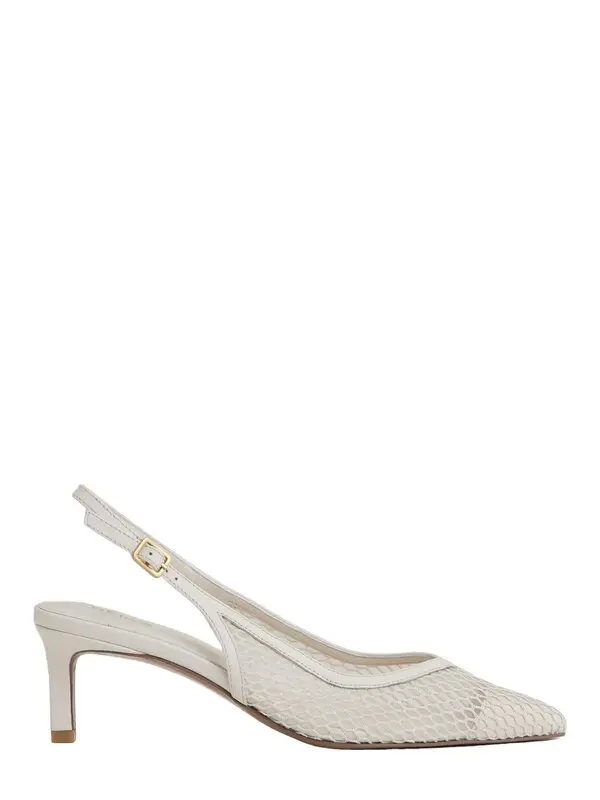 REISS Sirena Mesh Slingback Heels - White