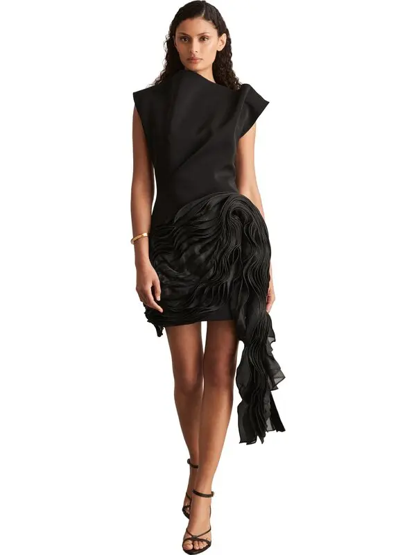 Acler Layered Ruffle Mini Dress - Black