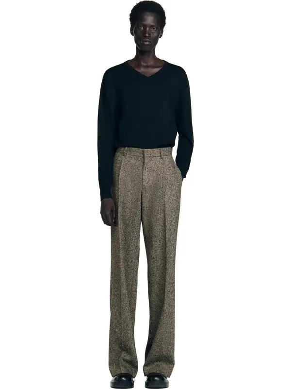 Sandro Wide-leg Suit Trousers - String Chine