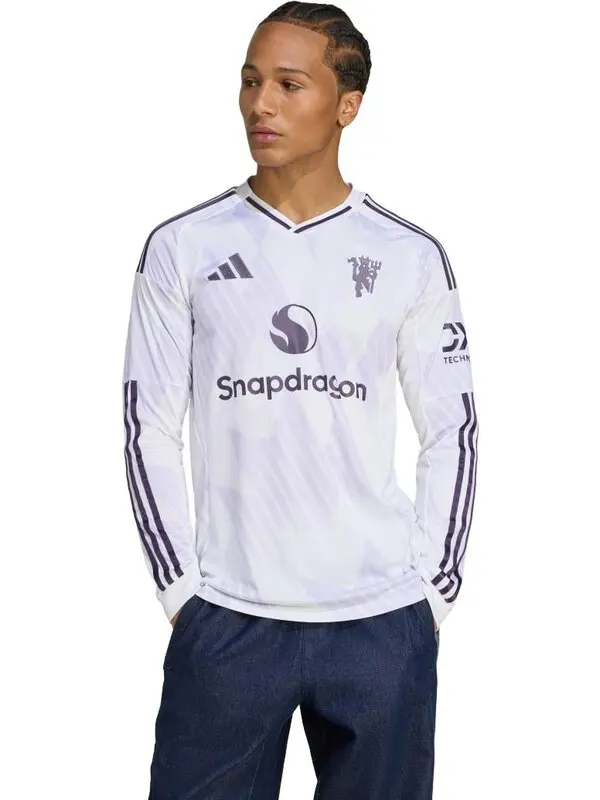 Adidas Manchester United 25/26 Long Sleeve Away Jersey - White