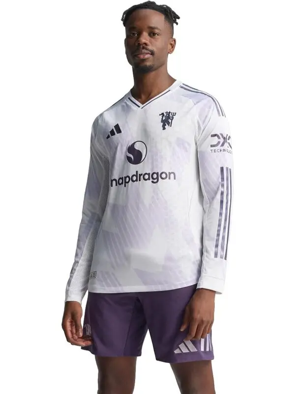 Adidas Manchester United 25/26 Long Sleeve Away Authentic Jersey - White