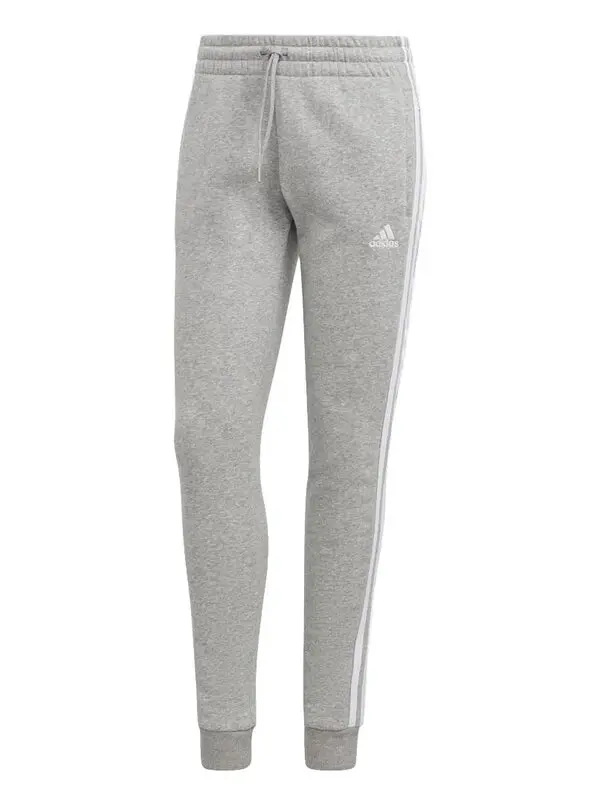 Adidas Essentials 3-stripes Fleece Pants - Medium Grey Heather / White