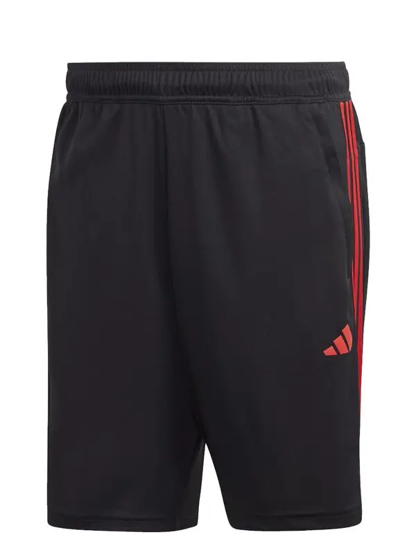 Adidas Train Essentials Piqué 3-stripes Training Shorts - Black / Better Scarlet