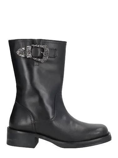 RAS Leather Ankle Boots With Buckle - Black