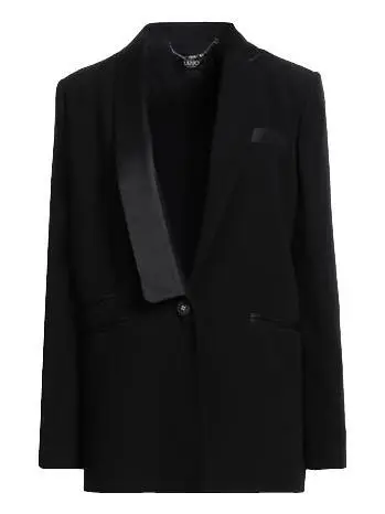 LIU •JO Single-breasted Blazer With Satin Trims - Black
