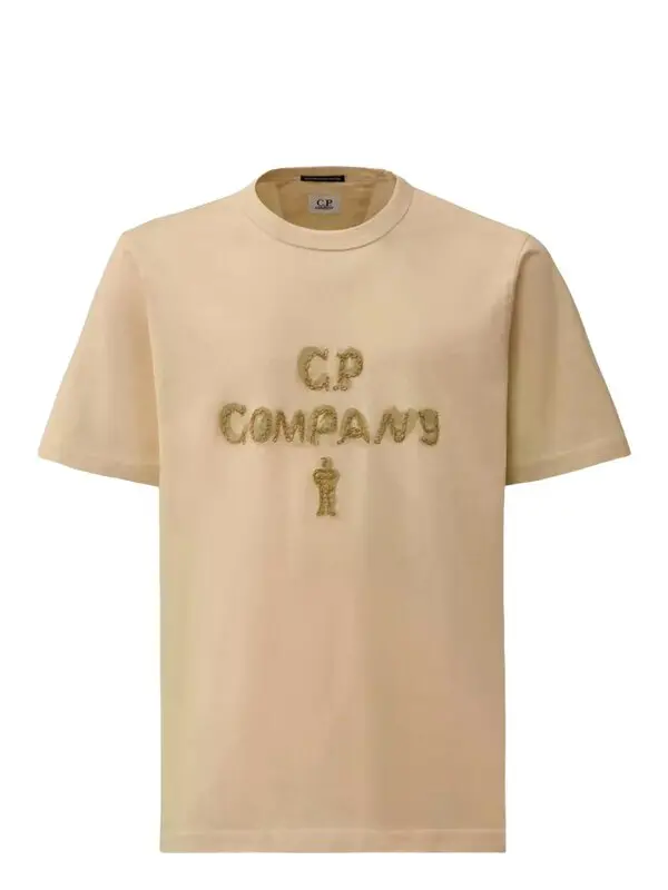 C.P. COMPANY Logo-embroidered T-shirt - Neutrals
