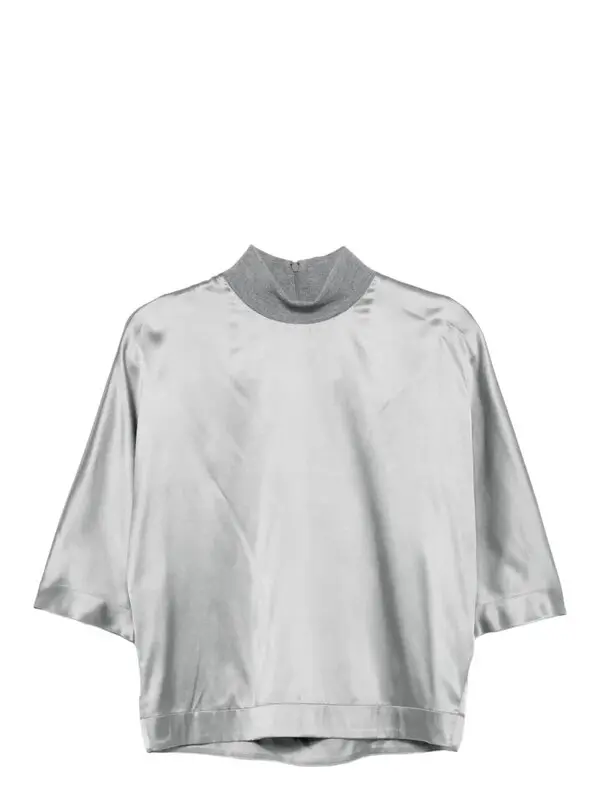 Peserico Mock-neck T-shirt - Grey
