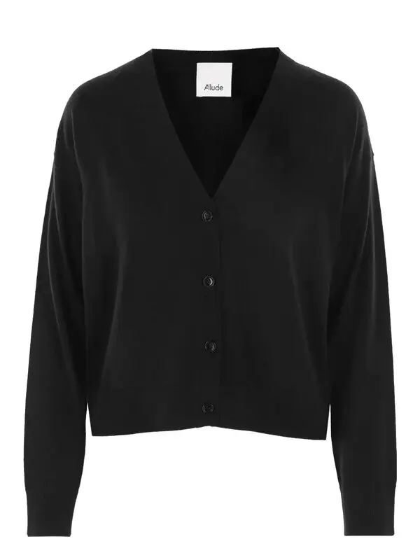ALLUDE Virgin Wool Cardigan-coat - Black