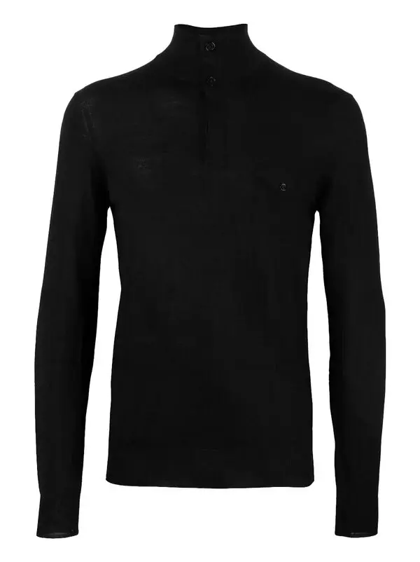 PAOLO PECORA High-neck Polo Shirt - Black