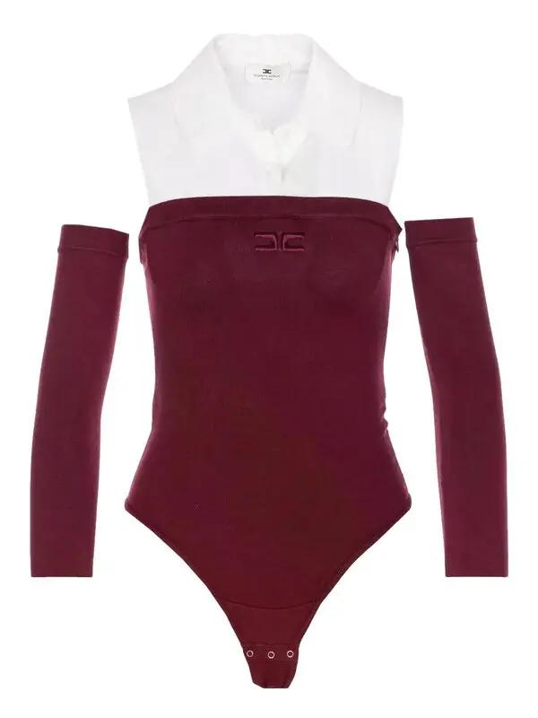 Elisabetta Franchi Embroidered Logo Bodysuit - Red
