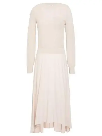 Peserico Midi Flared Dress - Beige