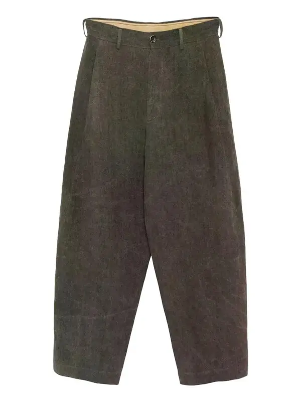 UMA WANG Wide Leg Linen Trousers - Grey