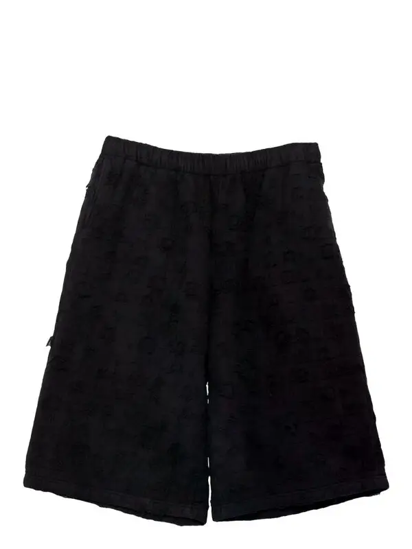KAMIYA Distressed Cotton Shorts - Black