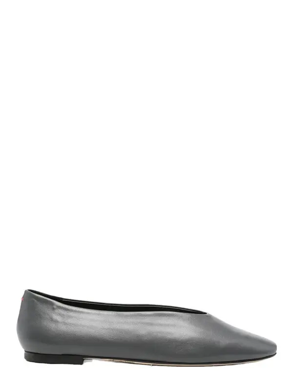 AeydĒ Pointed-toe Leather Flats - Grey