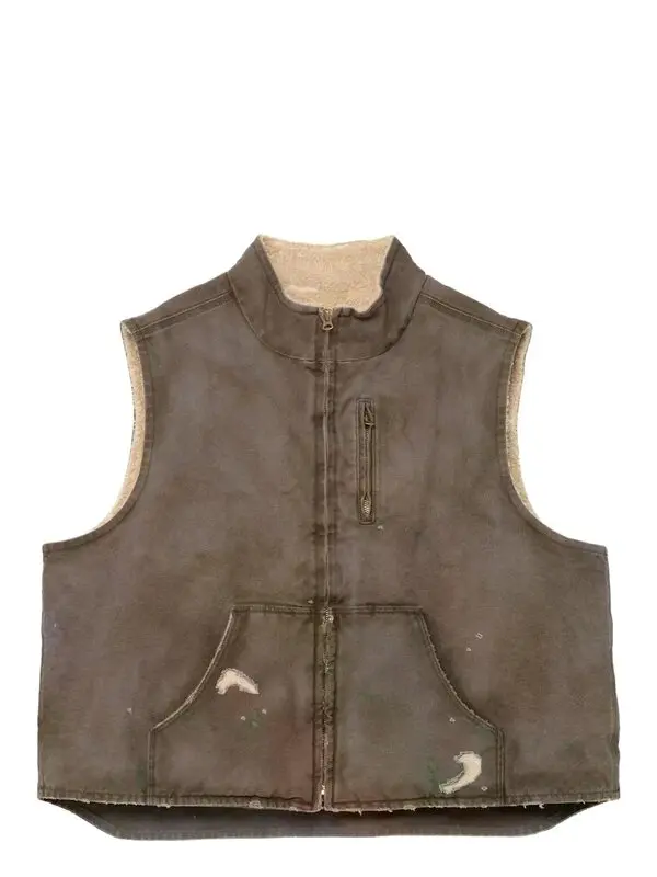 KAMIYA Frayed Pocket Vest - Grey