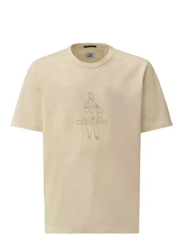 C.P. COMPANY Figure-embroidered T-shirt - White